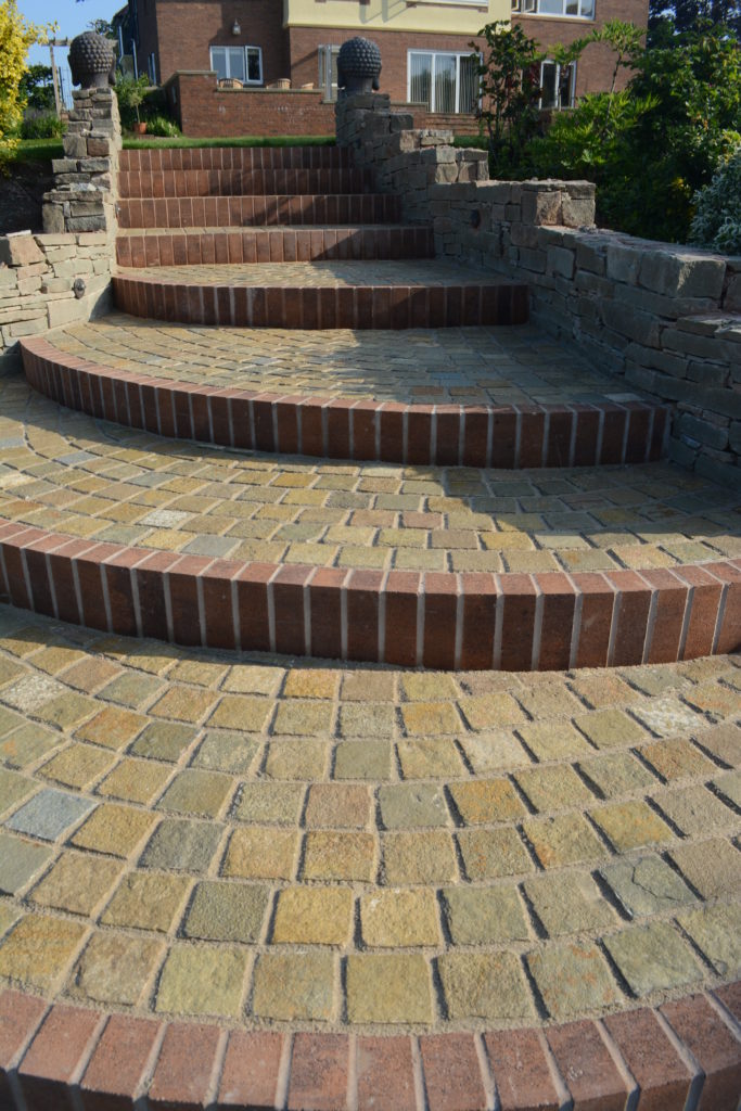 Downton Limestone setts built in to steps - Cranbourne Stone